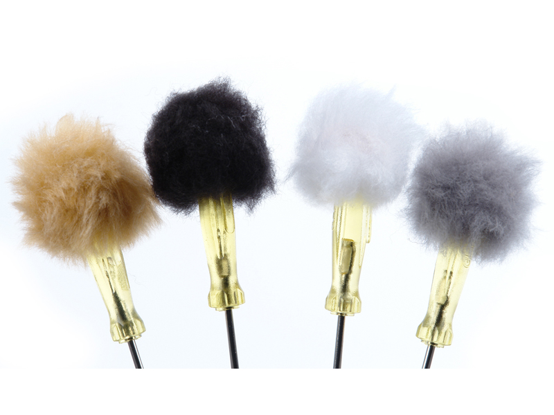 Tan Miniature fuzzy lavalier windscreen - Mediatrade